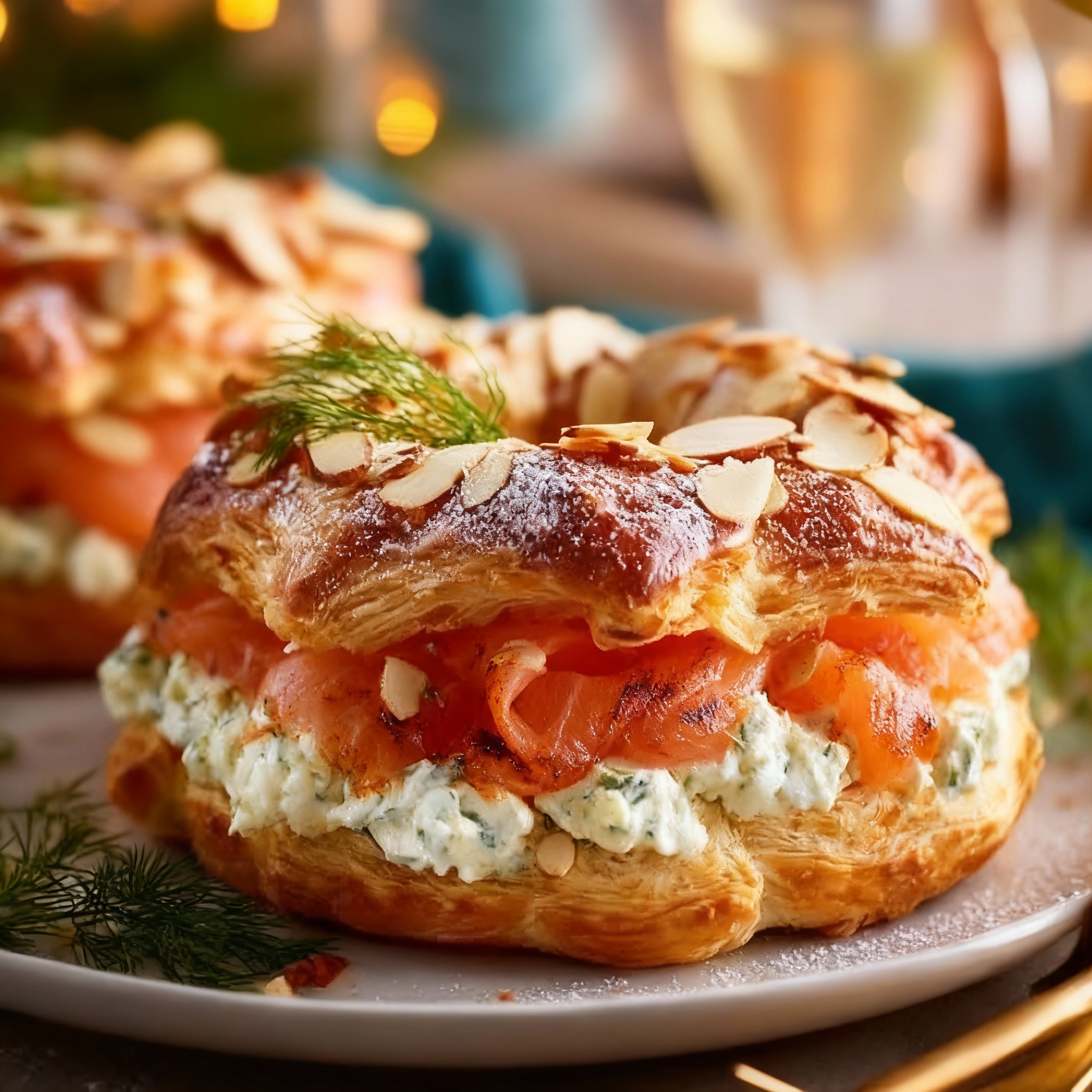 Elegant Smoked Salmon & Herbed Cream Cheese Pastry Ring: A Brunch ...