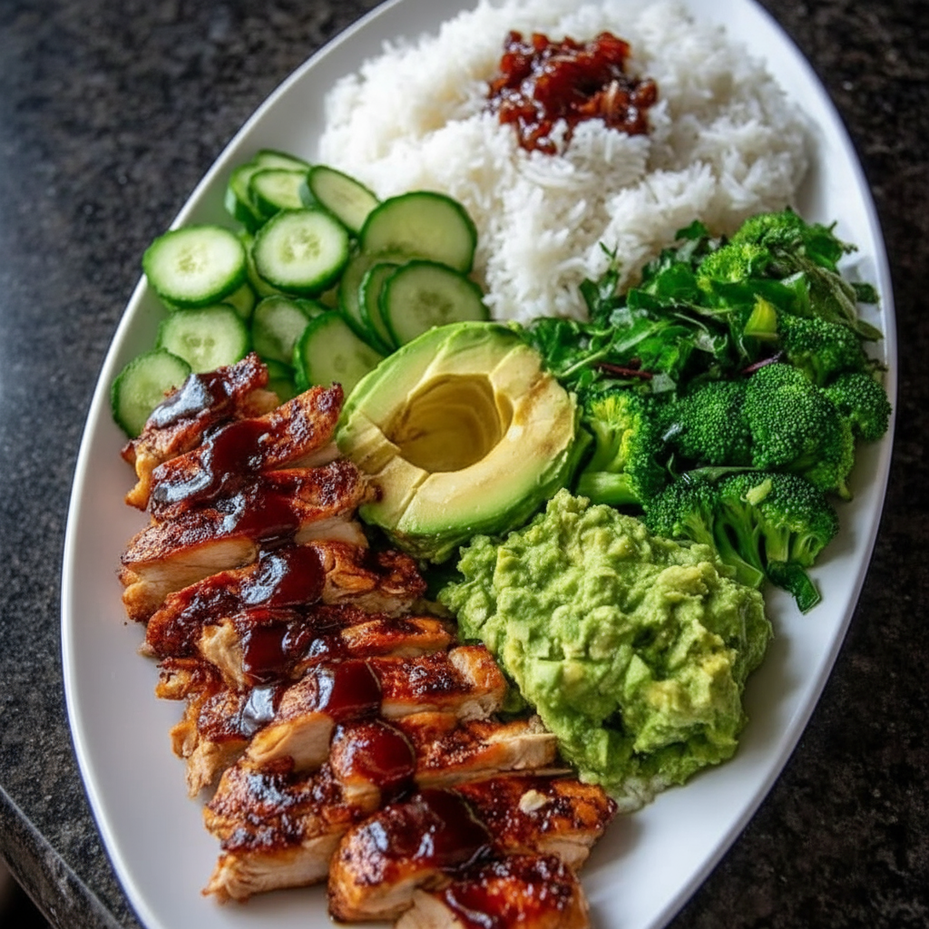 Ultimate Teriyaki Chicken Rice Bowl with Guac & Greens – flavor mixture