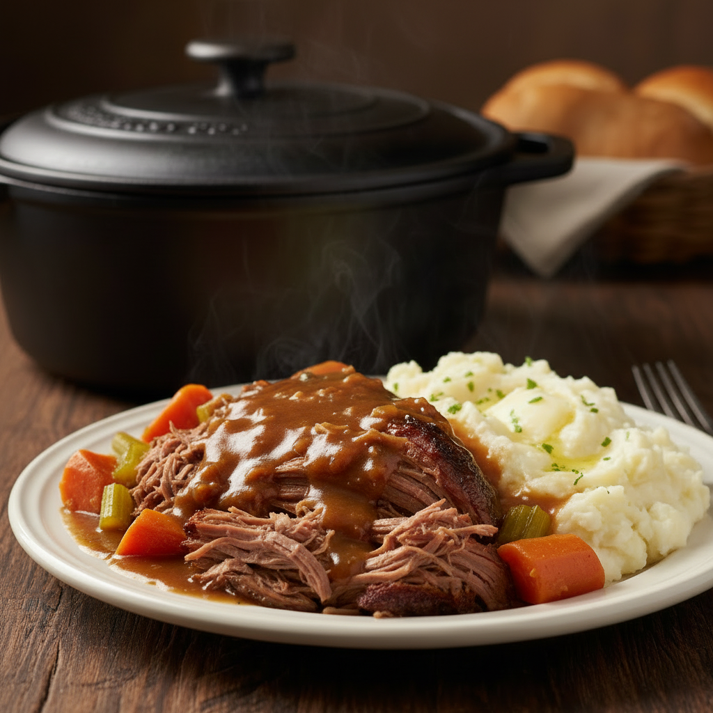 Hearty Pot Roast with Creamy Mashed Potatoes – flavor mixture