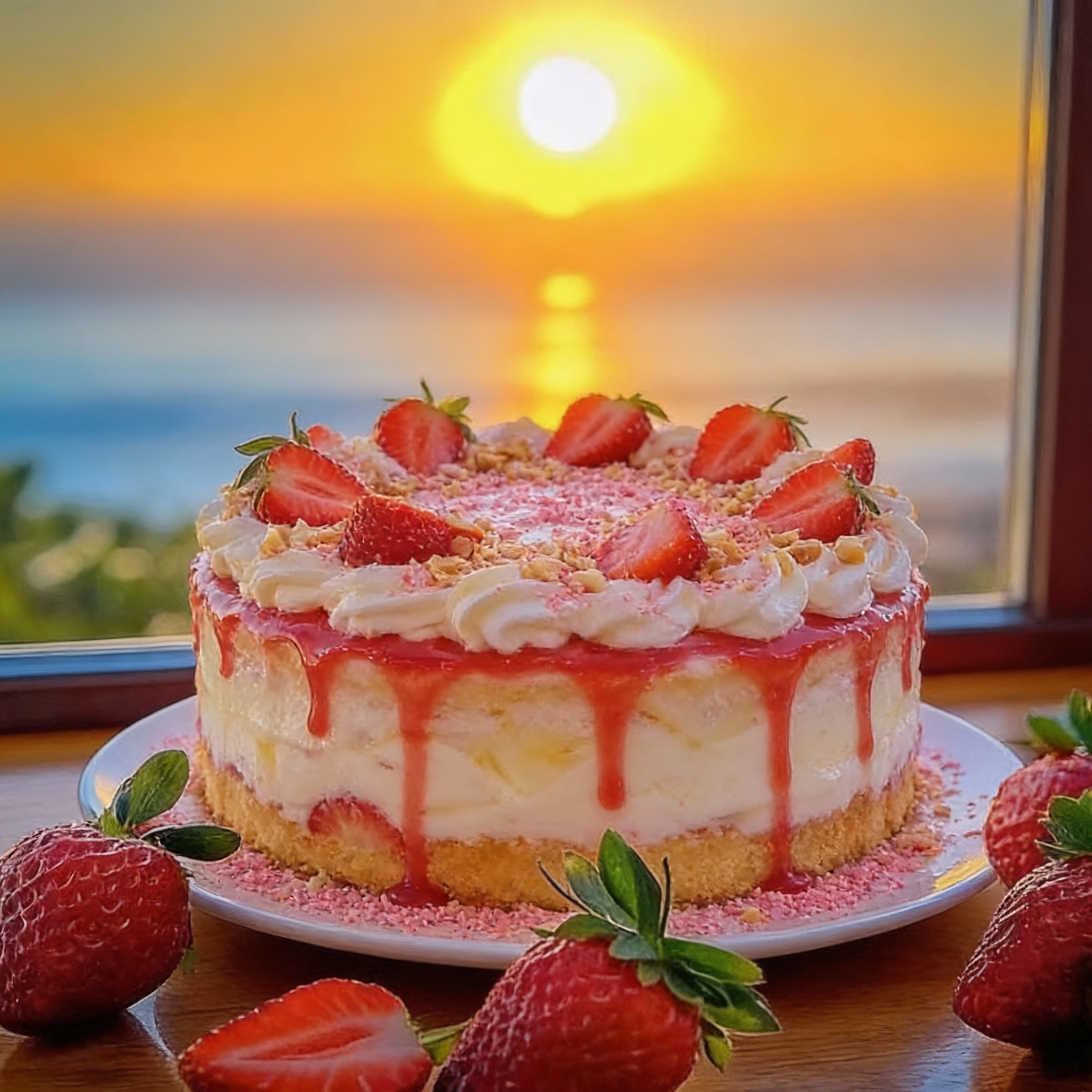 Strawberry Piña Colada Paradise Cake – flavor mixture
